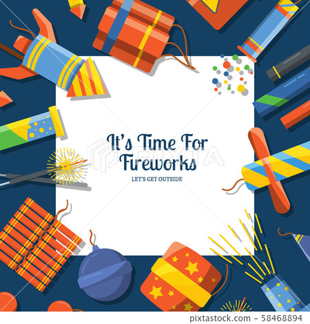 Vector cartoon pyrotechnics background... - Stock Illustration ...