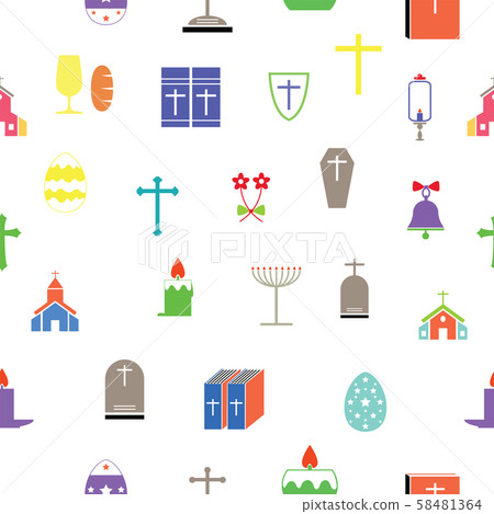 catholic seamless pattern background icon. - Stock Illustration ...