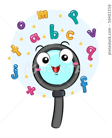 Mascot Magnifying Glass Find Words Letters - Stock Illustration ...