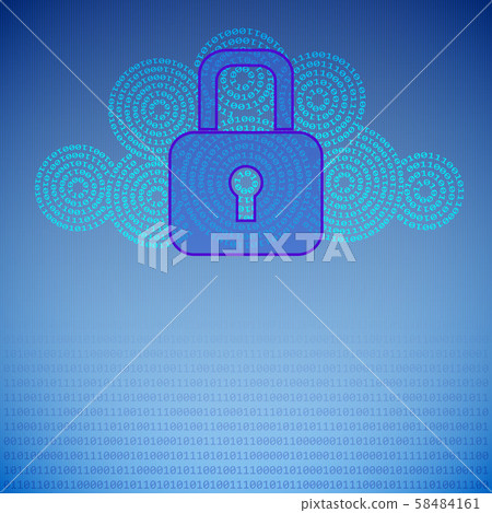 clouds information security design with lock and - Stock Illustration [58484161] - PIXTA