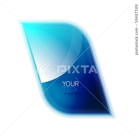 Glossy business glass logo, abstract geometric... - Stock Illustration ...