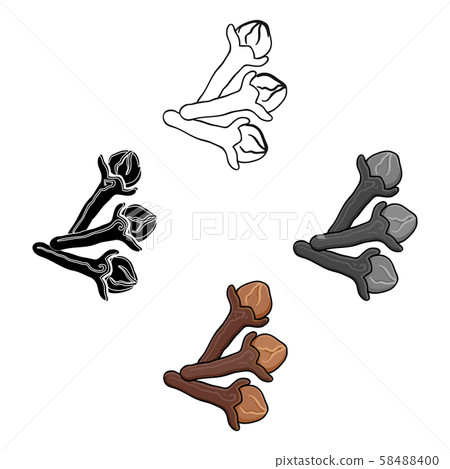 Clove icon in cartoon,black style isolated on... - Stock Illustration ...