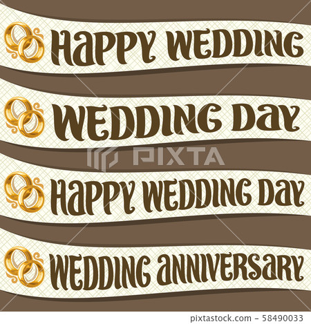 Vector set of ribbons with Wedding wishes - Stock Illustration ...