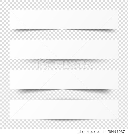 Empty white banners with shadow. Paper blurb... - Stock Illustration ...