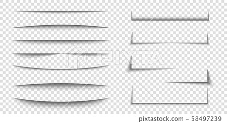 Paper sheet shadow effect. 3D line edge shape. - Stock Illustration ...