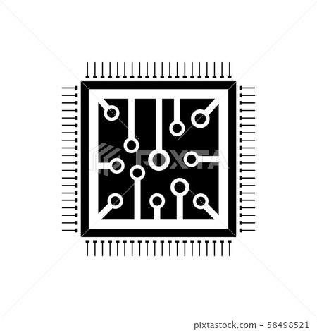 Processor icon on white. - Stock Illustration [58498521] - PIXTA