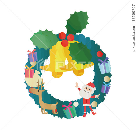 Christmas wreath decoration Merry Christmas... - Stock Illustration ...