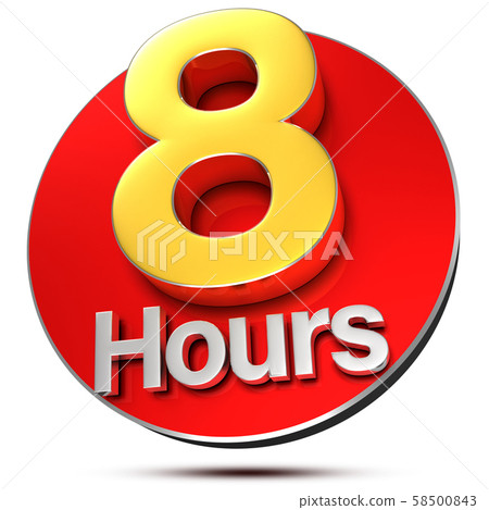 8 Hours 3d. - Stock Illustration [58500843] - PIXTA