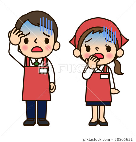 Super clerk men and women turn pale - Stock Illustration [58505631] - PIXTA