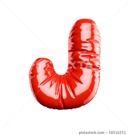 Alphabet red balloon letter font text character J - Stock Illustration ...