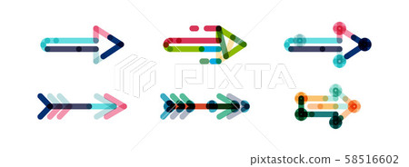 Set of linear design arrows - Stock Illustration [58516602] - PIXTA