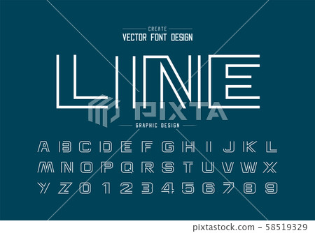 Line bold font and alphabet vector, Design - Stock Illustration ...