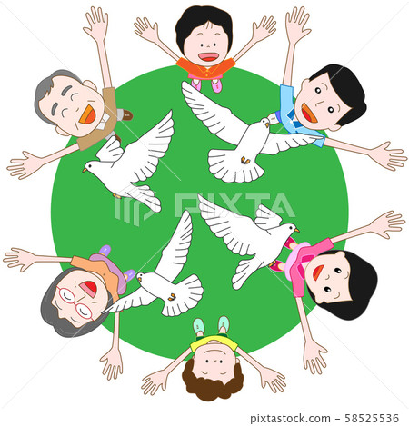 Wishing for peace with family - Stock Illustration [58525536] - PIXTA