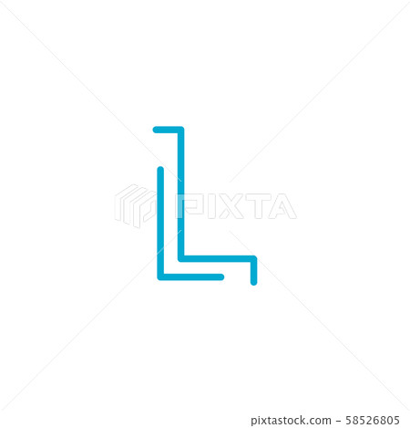 Linear geometric outline alphabet Letter L,... - Stock Illustration ...