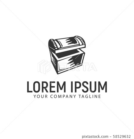 treasure chest logo design concept template - Stock Illustration ...