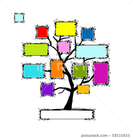 Art tree with frames, place for your text or photo - Stock Illustration ...