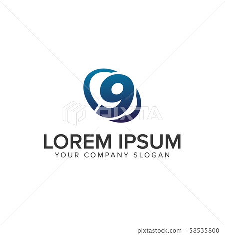 Creative modern Number 9 Logo design concept - Stock Illustration ...