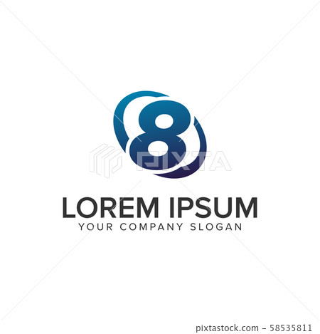 Creative modern Number 8 Logo design concept-插圖素材 [58535811] - PIXTA圖庫