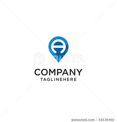 Letter A With Map Pointer logo design concept - Stock Illustration ...