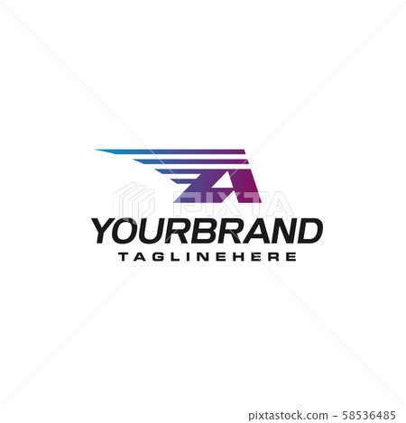 Modern Fast letter A vector logo with speed or - Stock Illustration ...