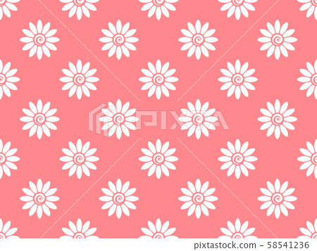 Flower pattern. Seamless white and pink ornament. - Stock Illustration ...
