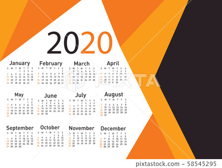 Calendar for 2020 vector illustration - Stock Illustration [58545295 ...