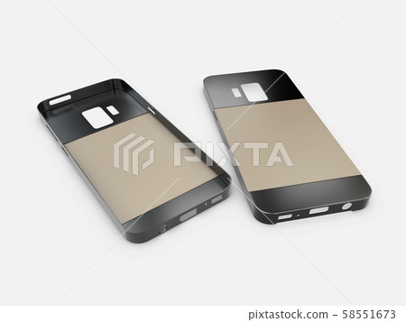 3d Illustration of smartphone back cover on a... - Stock Illustration ...
