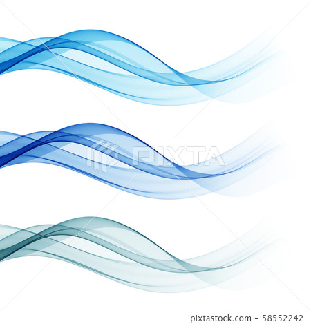 Set of abstract blue waves. Vector illustration... - Stock Illustration ...