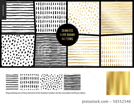 Hand drawn Patterns - white - Stock Illustration [58552546] - PIXTA