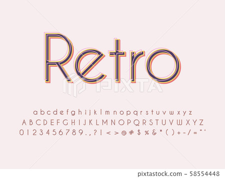 Retro font and alphabet. Stock vector illustration - Stock Illustration ...