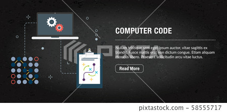 Computer code concept banner for internet. - Stock Illustration ...