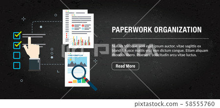 Paperwork organization concept banner for - Stock Illustration ...