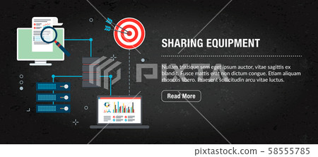 Sharing equipment concept banner for internet. - Stock Illustration ...