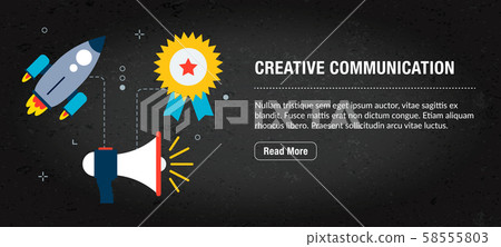 Creative communication, concept banner for - Stock Illustration ...