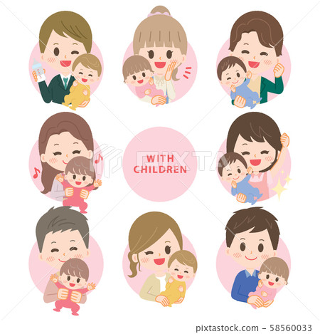 Father, mother, child-rearing, child-rearing,... - Stock Illustration ...