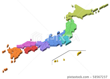 Map of Japan Remote Islands by Region (Set 4) - Stock Illustration ...