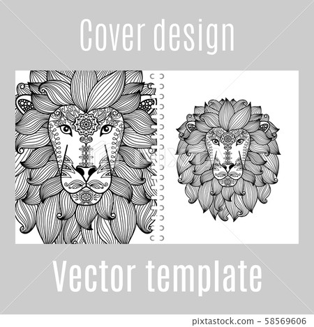 Cover design for print with lion - Stock Illustration [58569606] - PIXTA