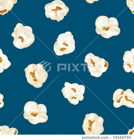 Realistic Detailed 3d Element Popcorn Seamless... - Stock Illustration ...