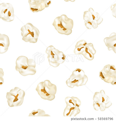 Realistic Detailed 3d Element Popcorn Seamless... - Stock Illustration ...
