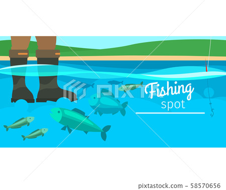 Fishing sport horizontal banner - Stock Illustration [58570656] - PIXTA