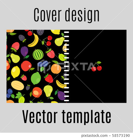 Cover design with fruits pattern - Stock Illustration [58573190] - PIXTA