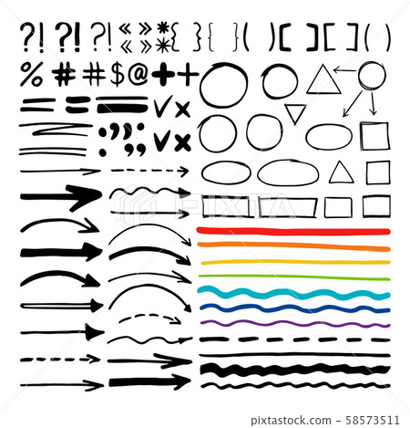 Marker pen written vector shapes - Stock Illustration [58573511] - PIXTA