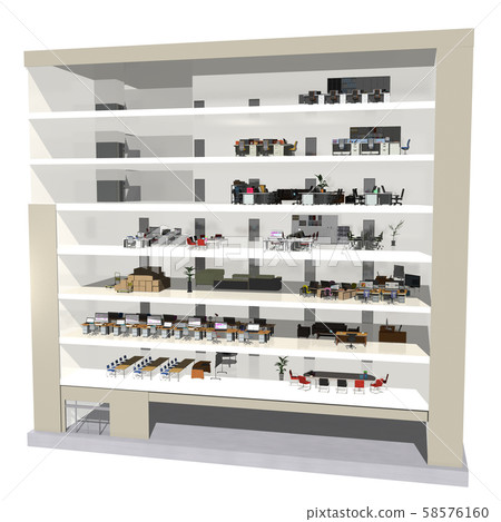 Office building cross section - Stock Illustration [58576160] - PIXTA