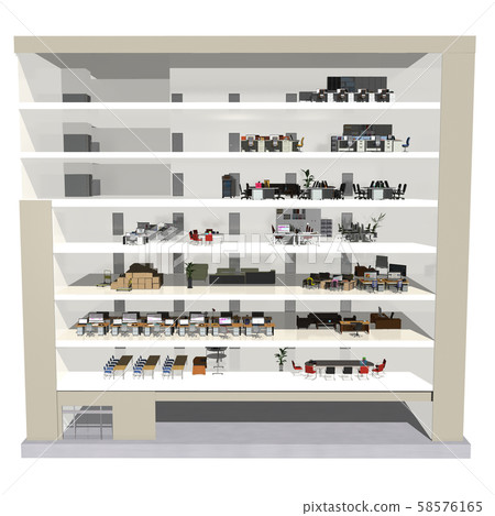 Office building cross section - Stock Illustration [58576165] - PIXTA
