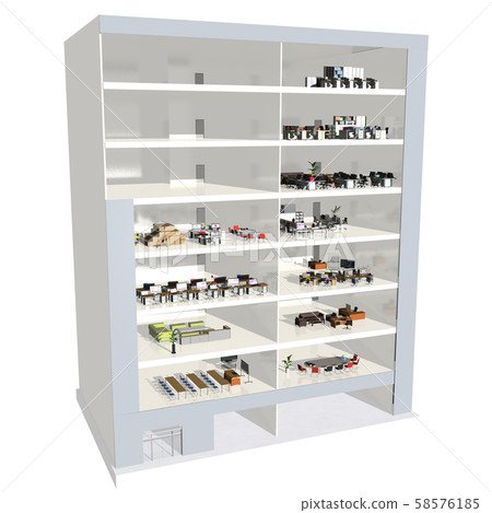 Office building cross section - Stock Illustration [58576185] - PIXTA