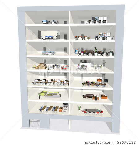 Office building cross section - Stock Illustration [58576188] - PIXTA