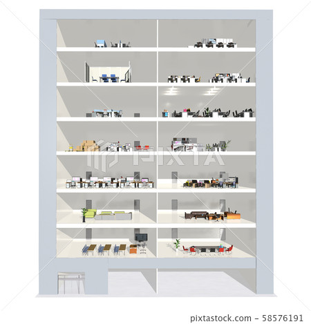 Office building cross section - Stock Illustration [58576191] - PIXTA