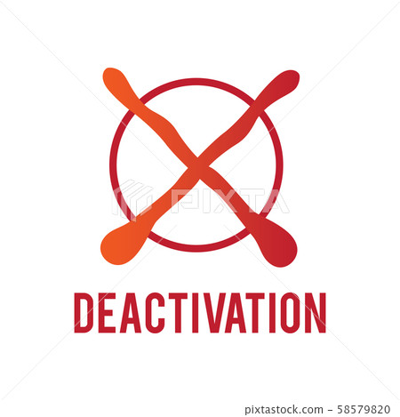 Vector logo, sign of deactivation and inactivity - Stock Illustration ...