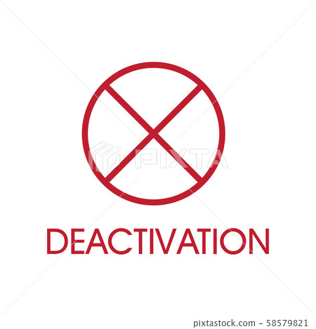 Vector logo, sign of deactivation and inactivity - Stock Illustration ...