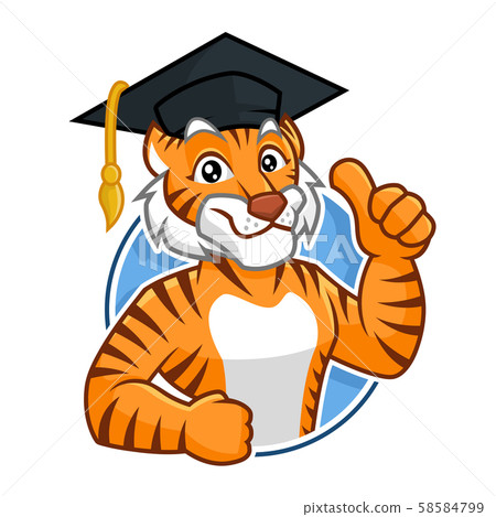 Education Tiger mascot character design - Stock Illustration [58584799 ...